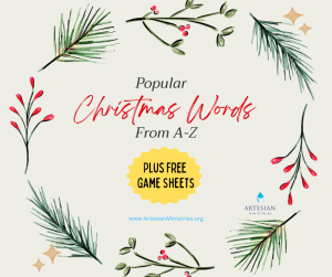 Popular Christmas Words From A-Z (Free Game Sheets) - Artesian Ministries